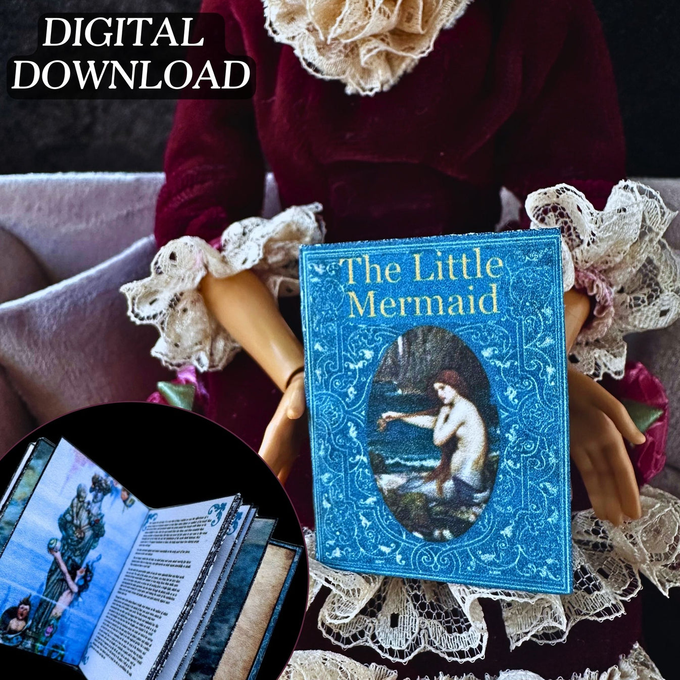 Printable The Little Mermaid Miniature Book - Instant PDF Download ...